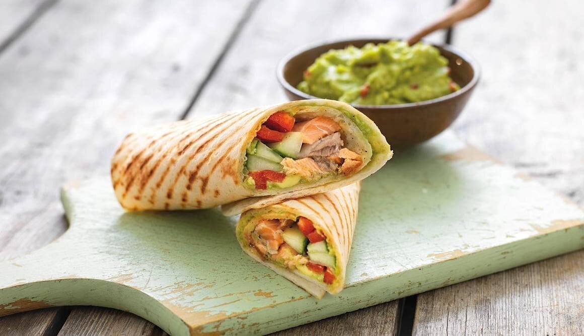Wrap med grillet laks - Godfisk